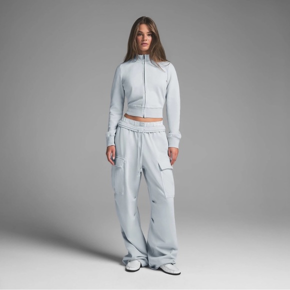 SKIMS | Pants & Jumpsuits | Skims Zen Blue Boyfriend Zip Up | Poshmark
